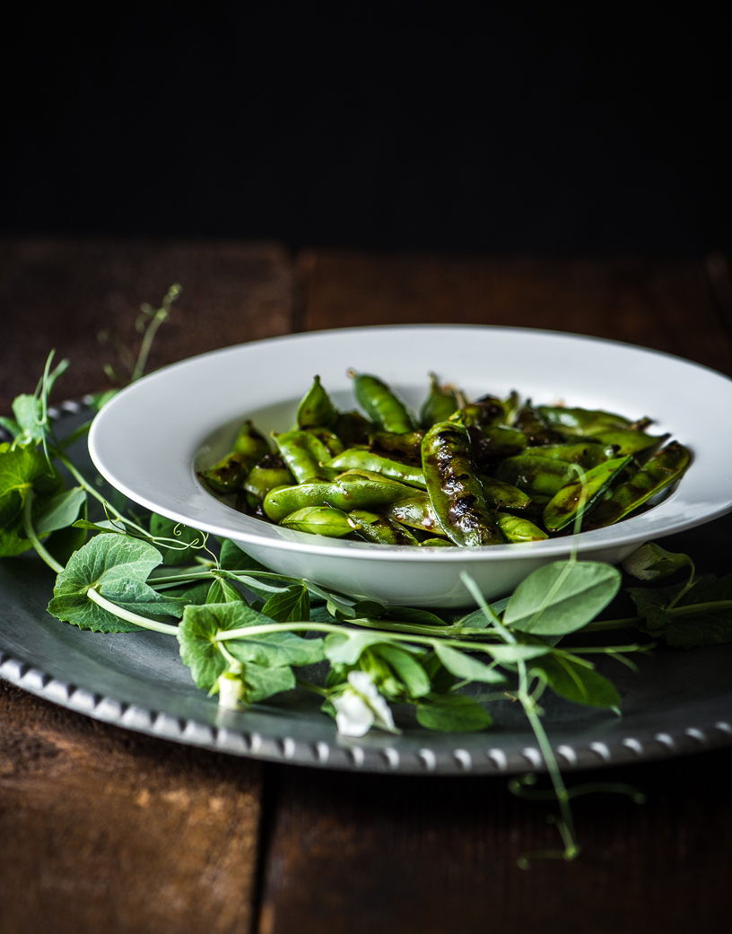 Grilled Peas with Hoisin Sauce - Here In The Midst